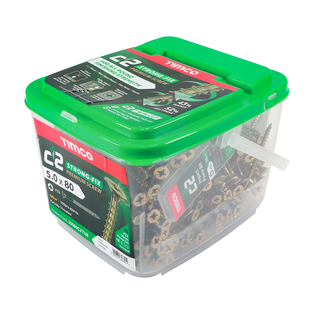 Wood Screws Tubs 5.0 x 80mm | Multipurpose 80mm Screws for Timber